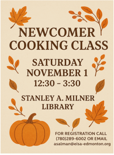 Newcomer Cooking Class – EISA – Edmonton Immigrant Services Association